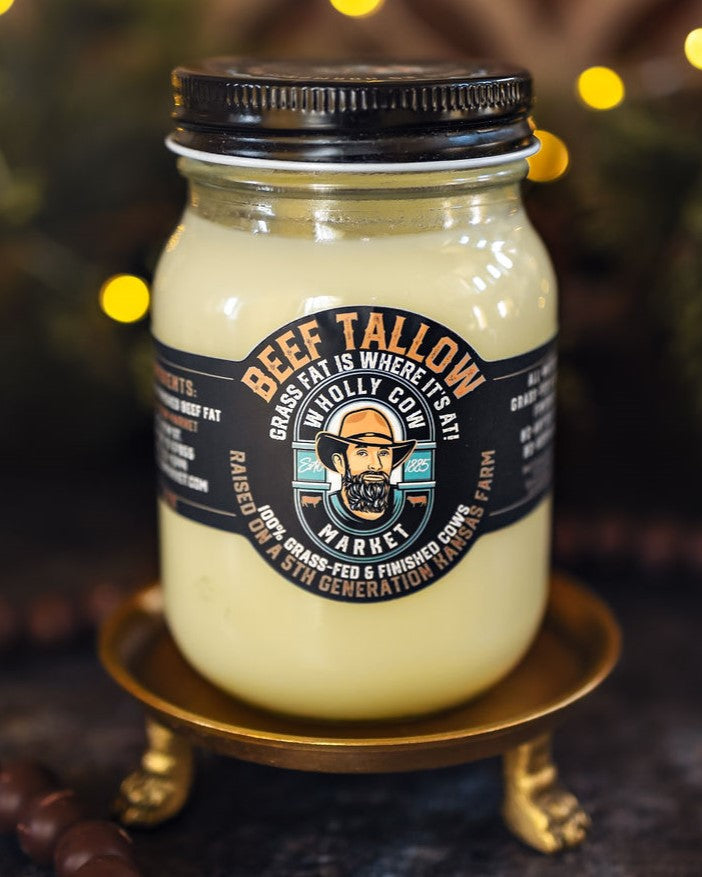 100% Grass-fed Beef Tallow For Cooking – Wholly Cow Market