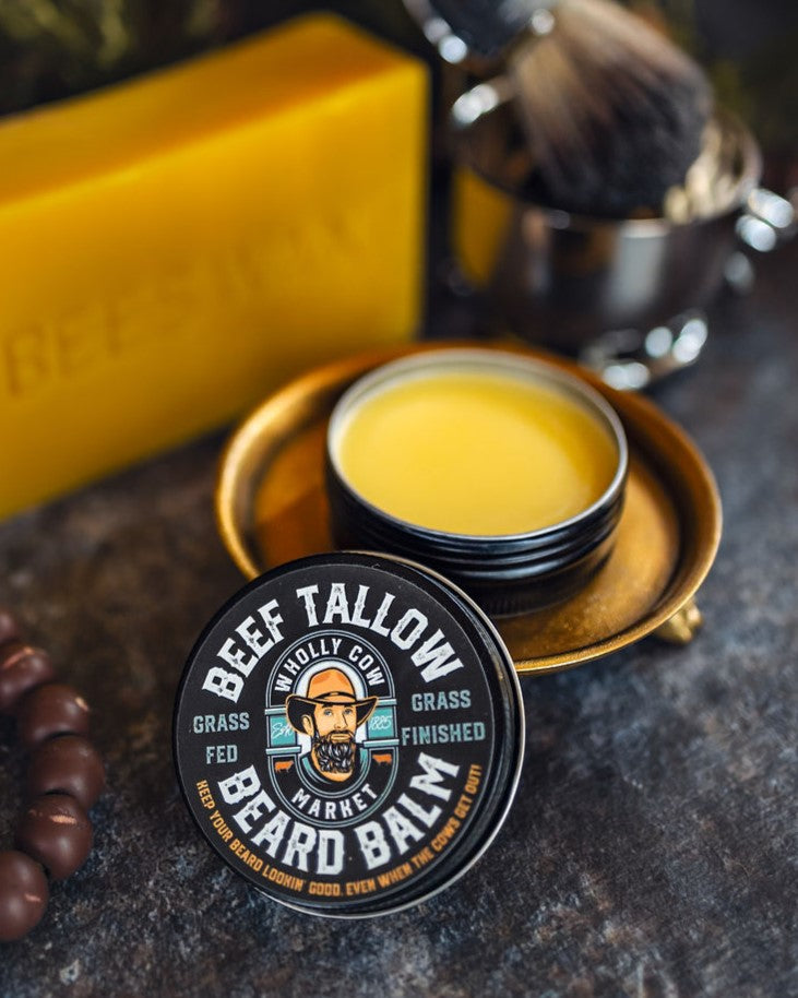 Beef Tallow Beard Balm, 2oz – Wholly Cow Market